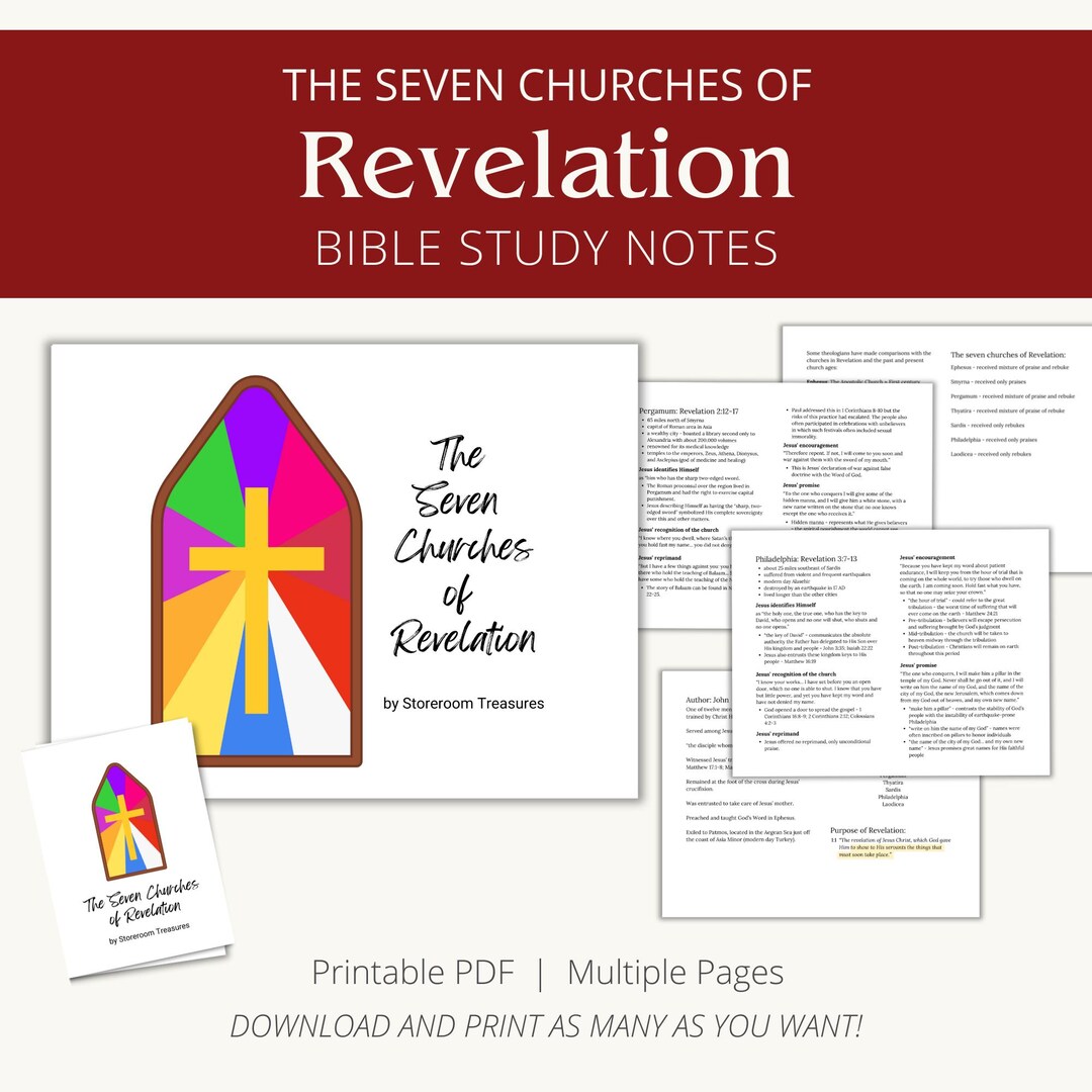 Bible Study Notes - Seven Churches of Revelation - Etsy