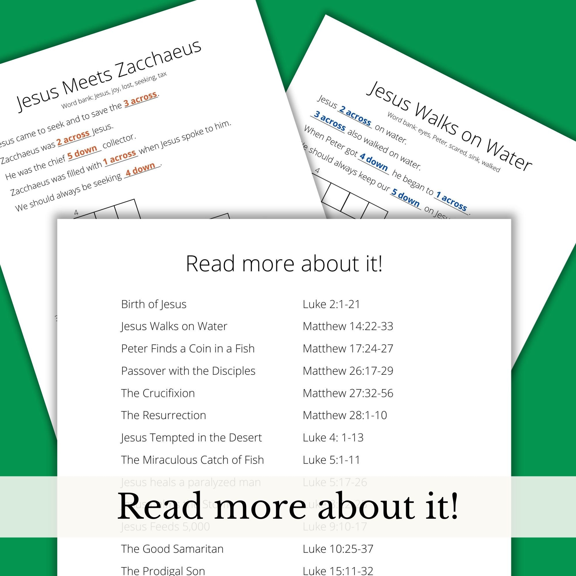 Printable Bible Crossword Kids Activity Book Bundle - Etsy