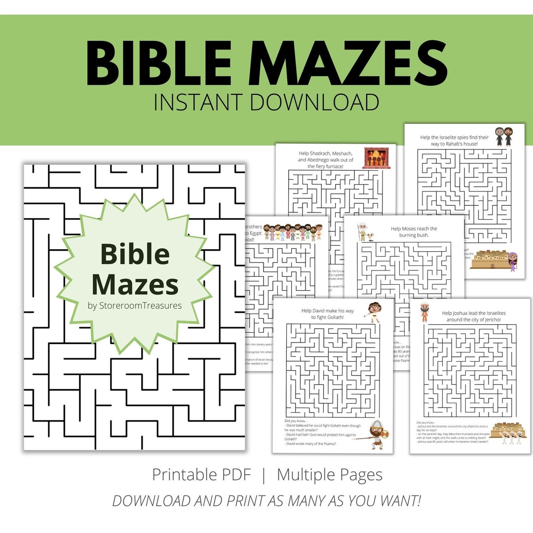 Printable Maze Bible Puzzle Book: Old Testament - Etsy