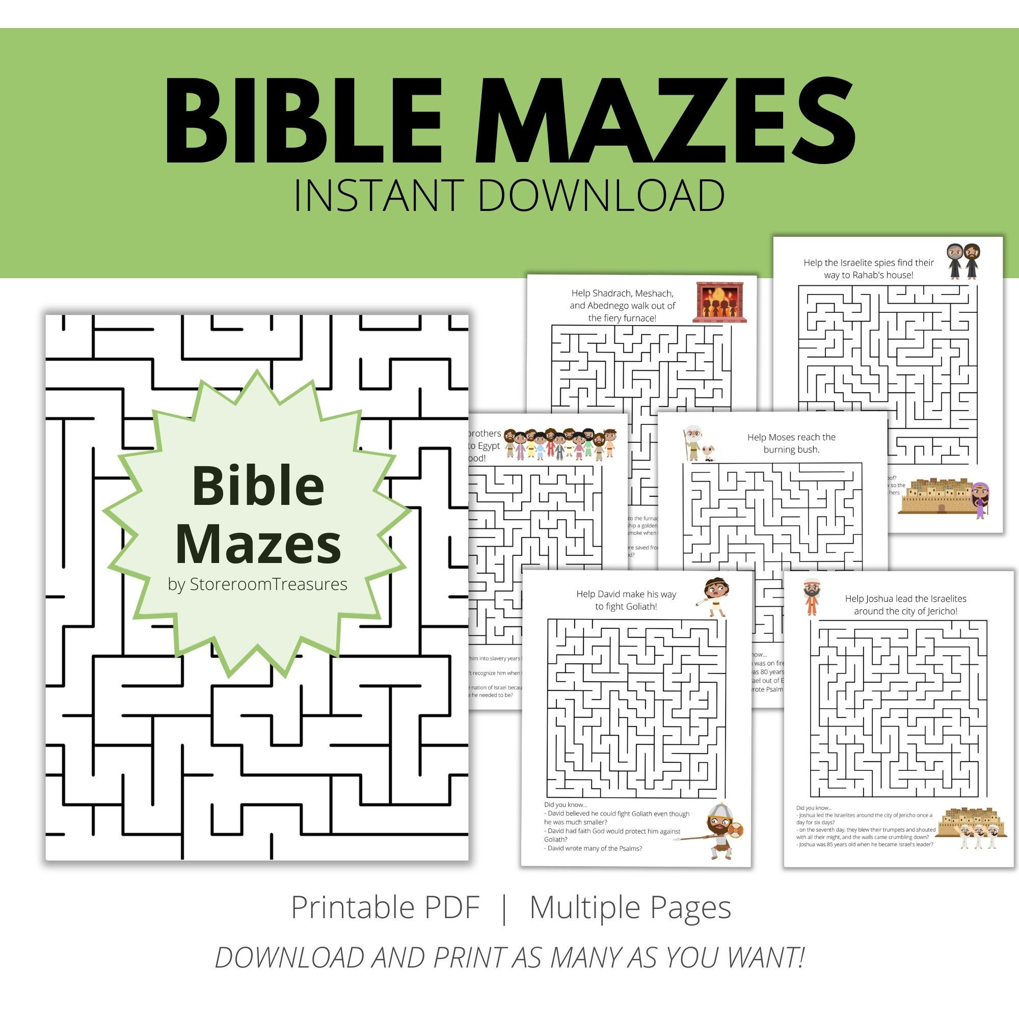 Printable Maze Bible Puzzle Book: Old Testament - Etsy