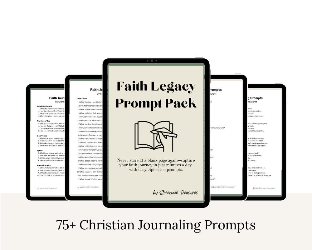 Faith Legacy Prompt Pack - 75+ Christian Journaling Prompts With 3 ...