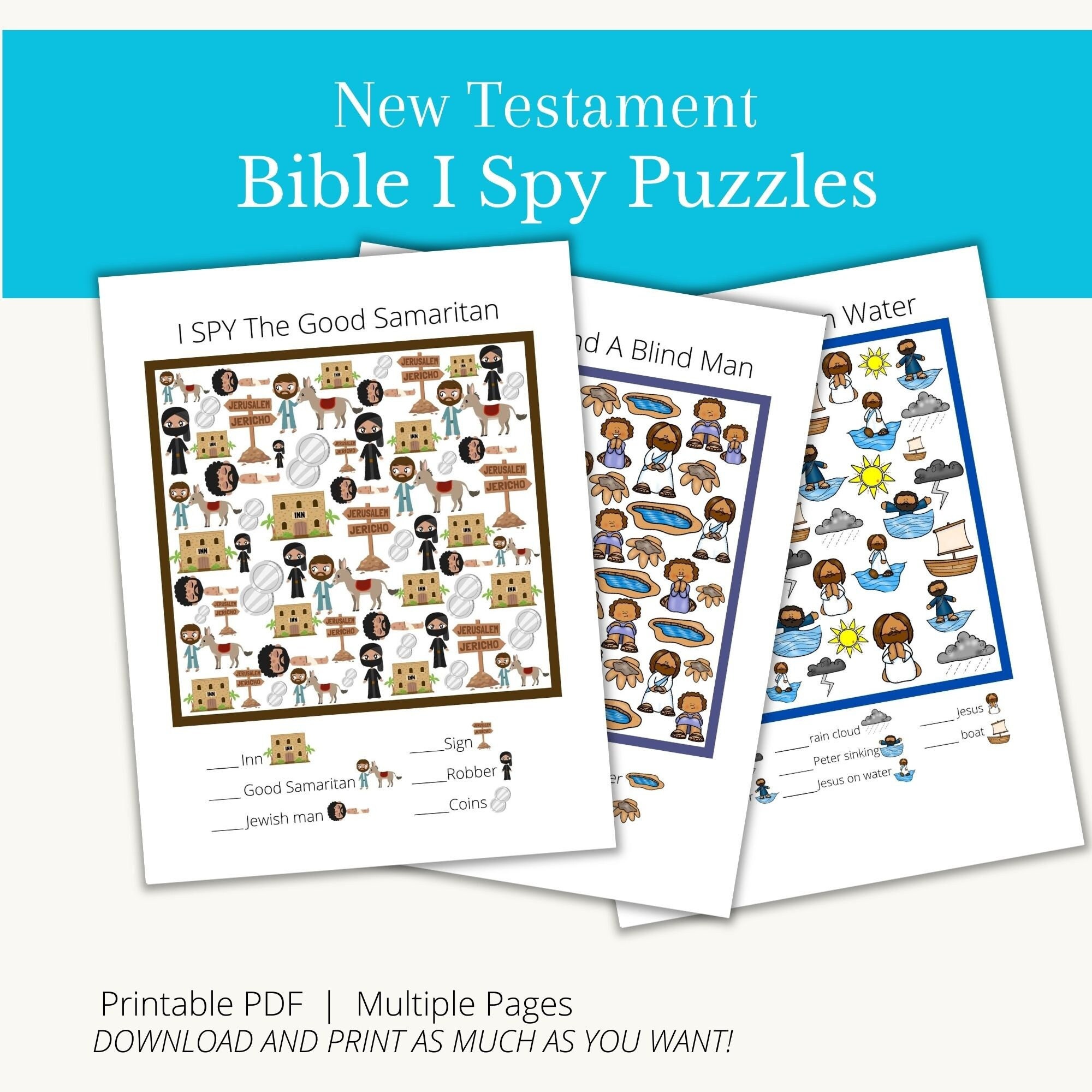 Printable I Spy Seek and Find Bible Puzzle Book: New Testament - Etsy