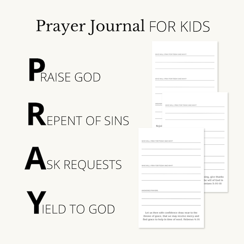 Prayer Journal for Kids - Etsy