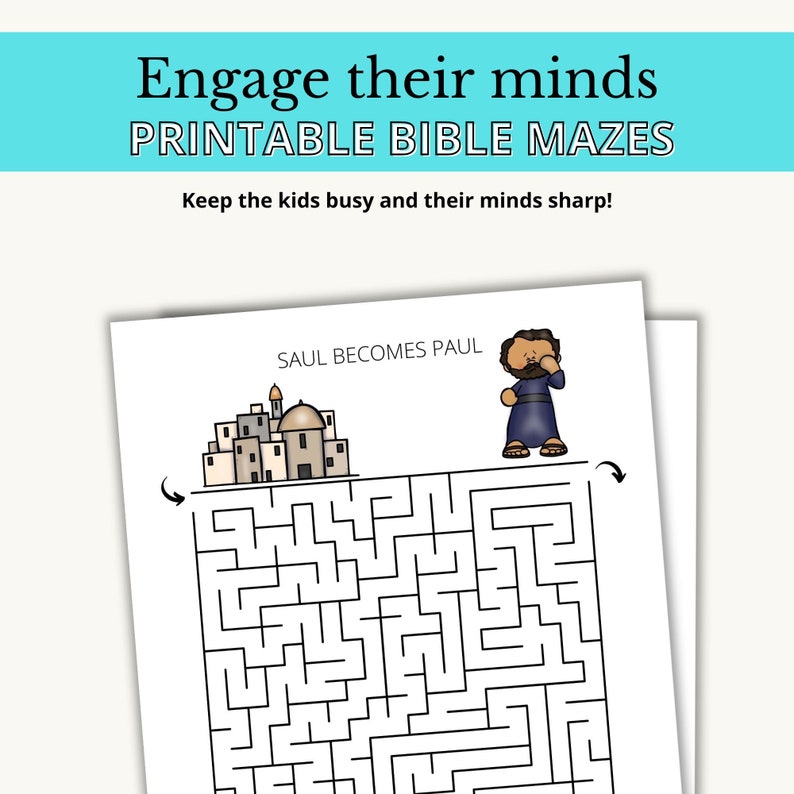 Printable Mazes Bible Activity Book - New Testament - Etsy