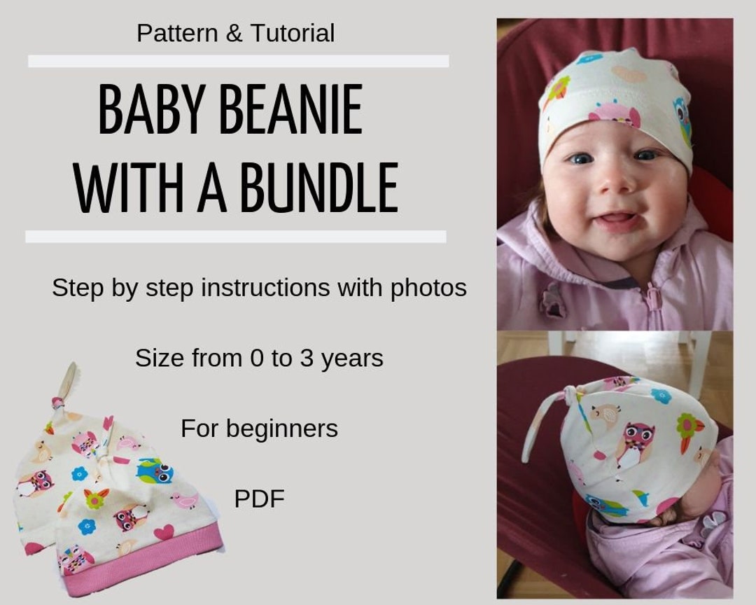 Baby Beanie With a Bundle Sewing Pattern PDF Baby Hat With Bundle ...