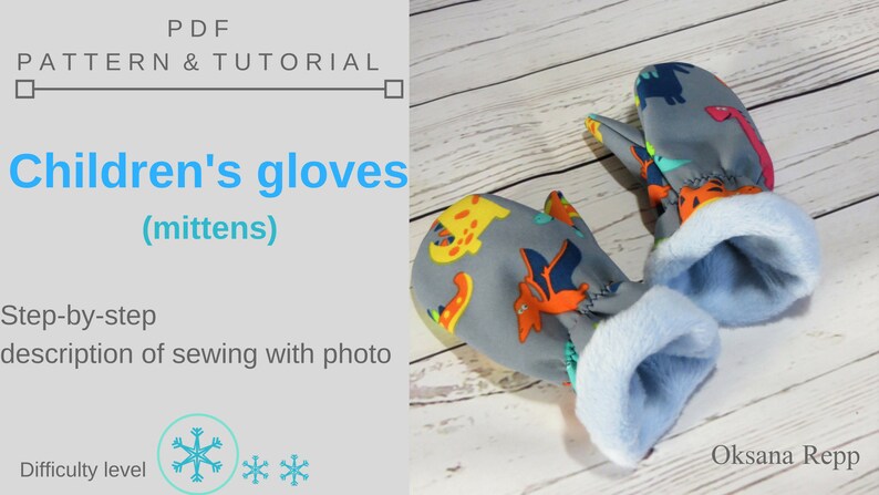 Children's Mittens Step-by-step Tutorial& PDF Pattern Children's Gloves ...