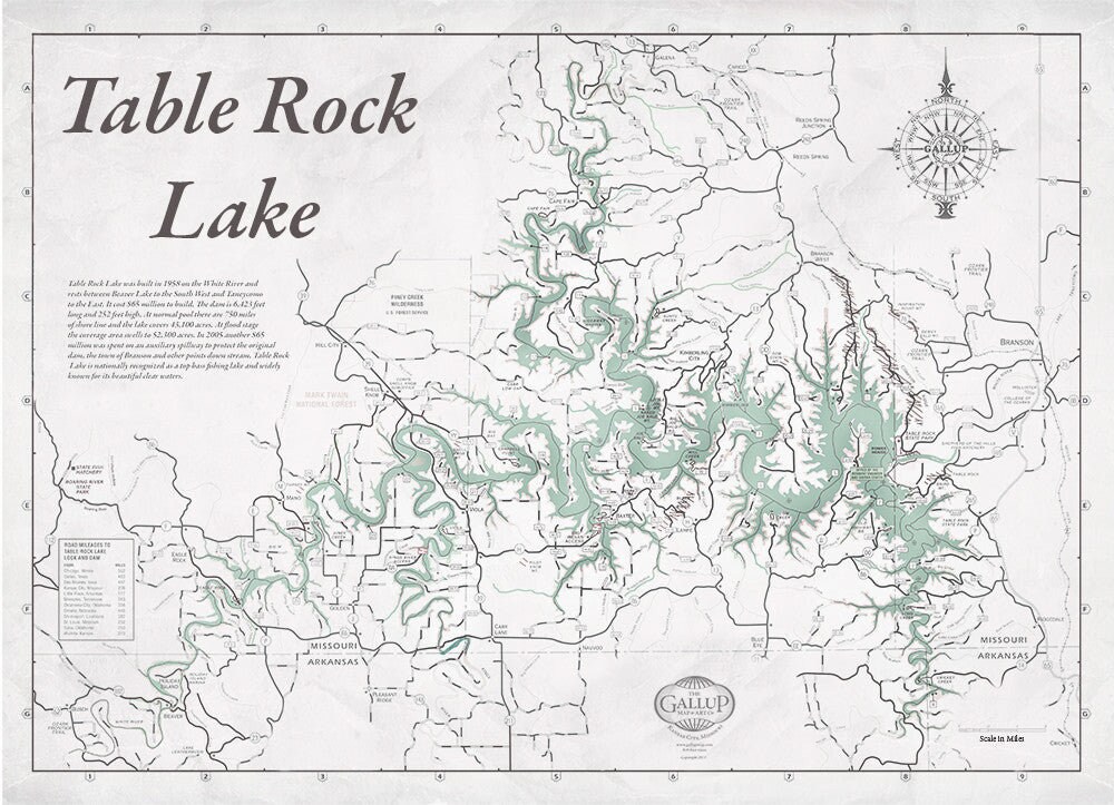 Table Rock Lake Fishing Map