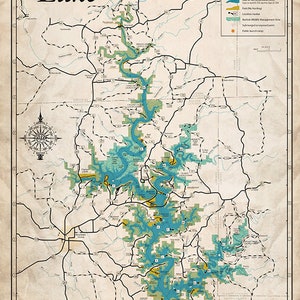Norfork Lake Arkansas Old West Map - Etsy