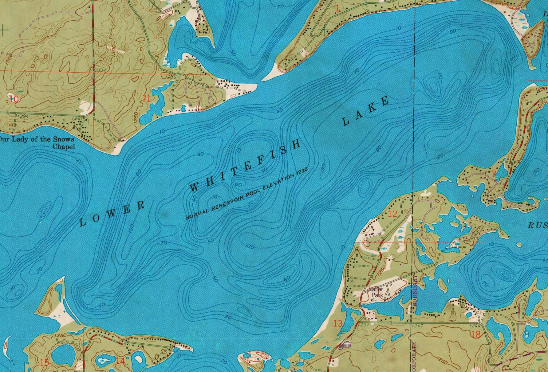 Whitefish Chain of Lakes MN Map - Etsy