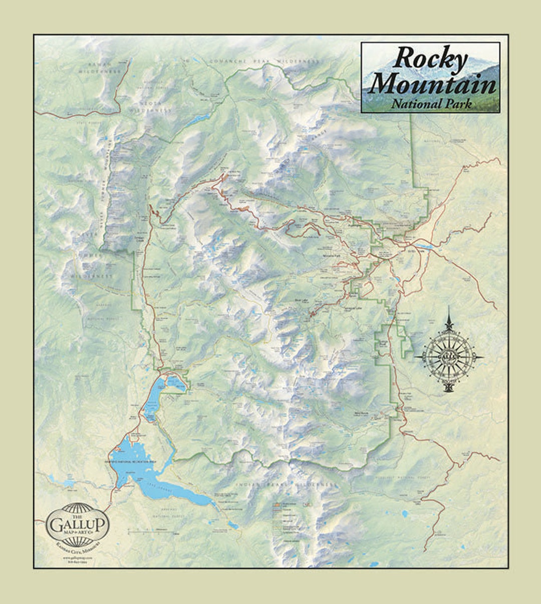 Rocky Mountain National Park Map - Etsy