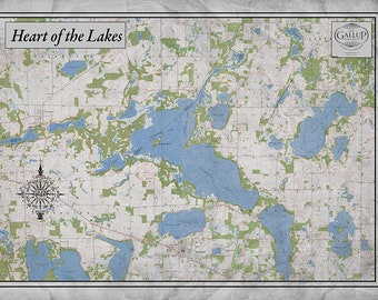Leech Lake Minnesota Shabby Map Sign Wall Art Print on Real - Etsy