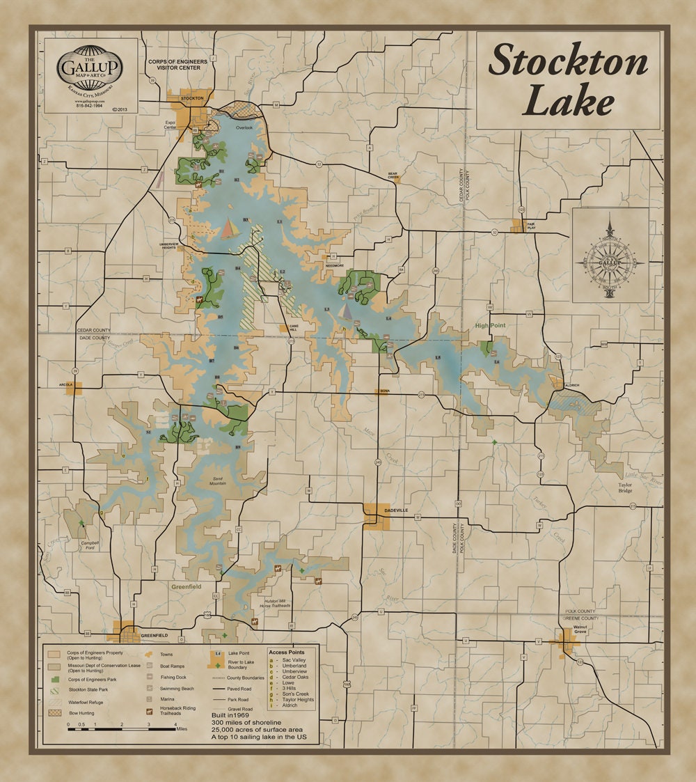 Stockton Lake Map Classic - Etsy