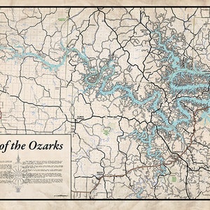 Lake of the Ozarks New and Old Combo Map Old West With Cove Names and ...
