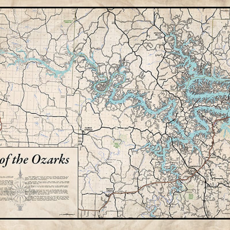 Lake of Ozarks Map - Etsy