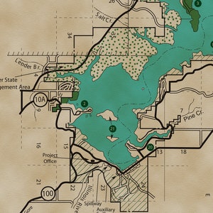 Tenkiller Ferry Lake Classic Map - Etsy