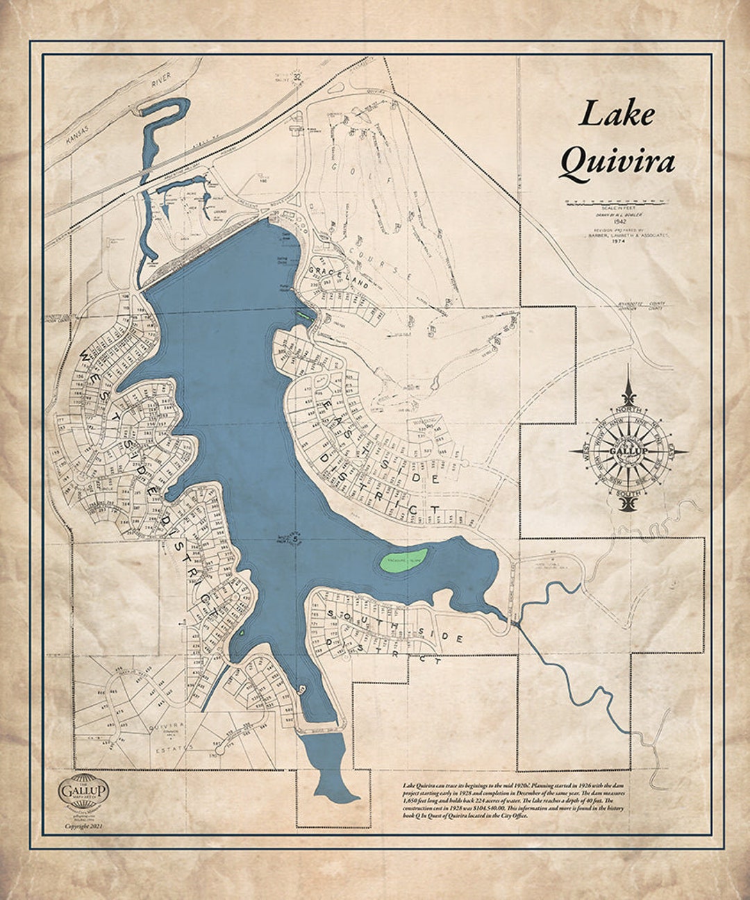 Lake Quivira Old West Map - Etsy
