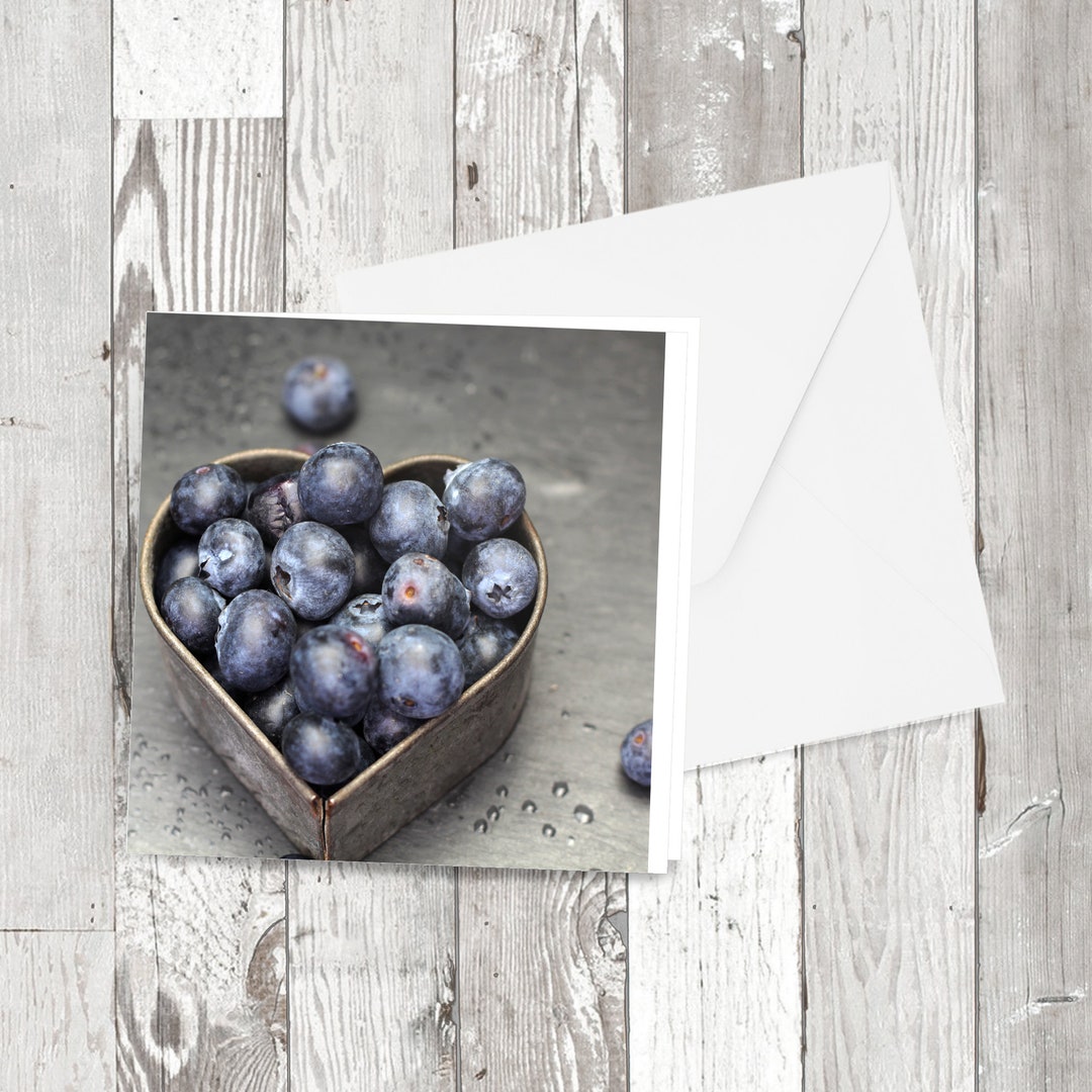 Greetings Card 'blueberry Love ' Food Photographic - Etsy