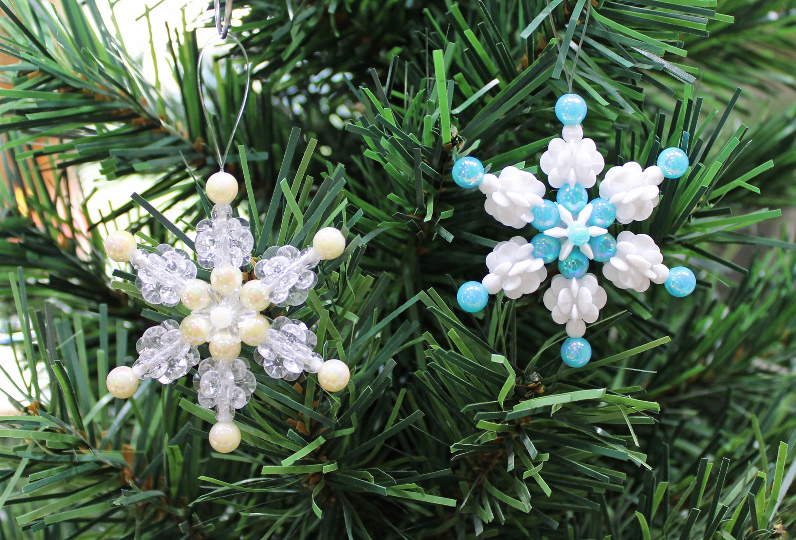 Pearl Snowflakes Small | Etsy