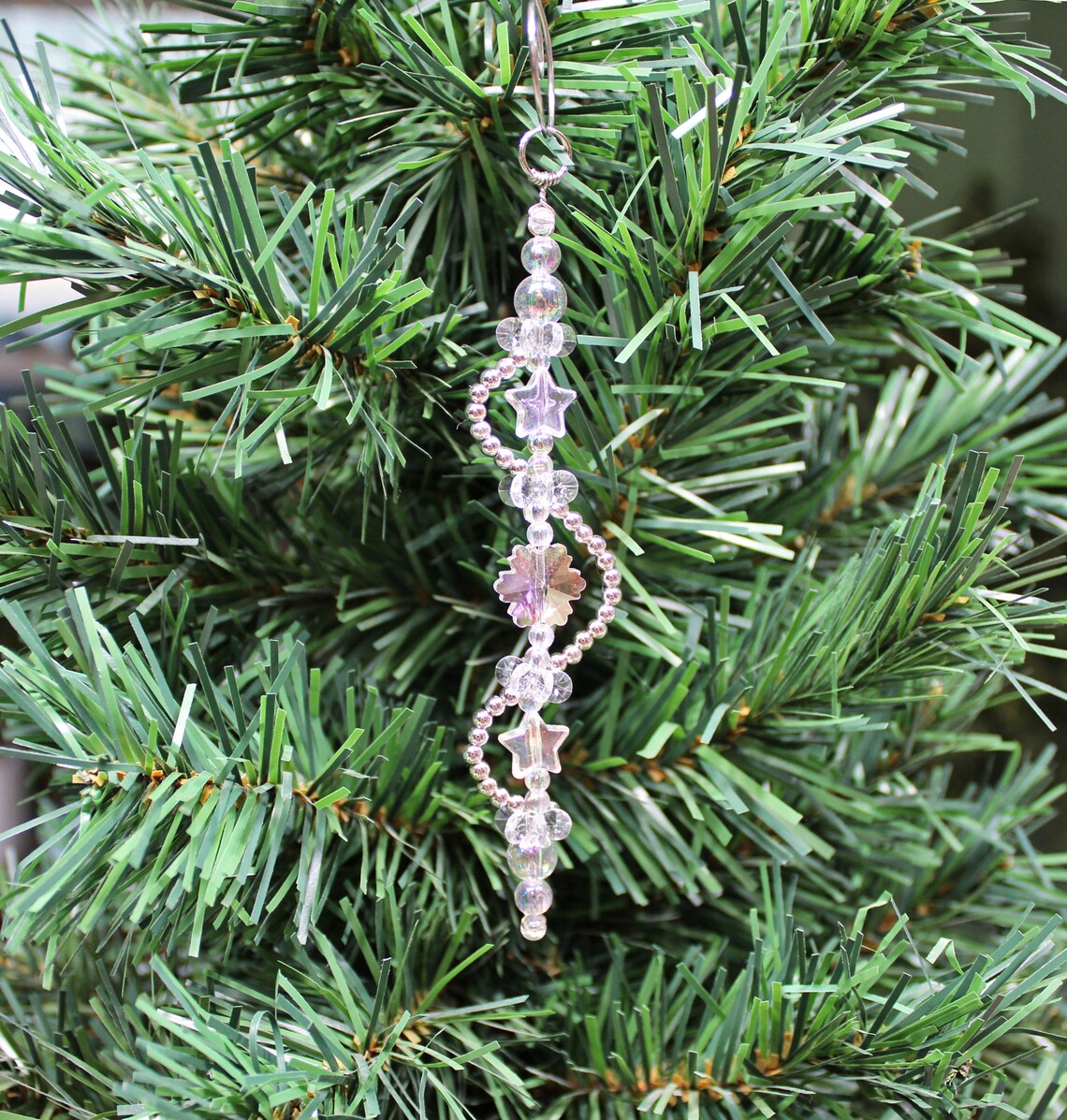 Crystal Snowflake With Stars Icicle Ornament - Etsy