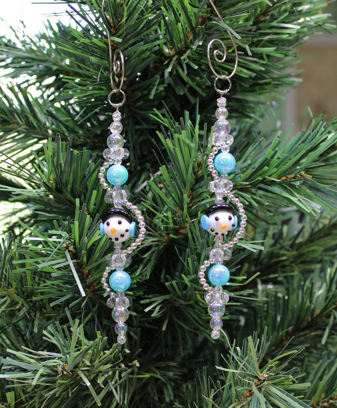 Snowman W/ Earmuffs Icicle Ornament - Etsy