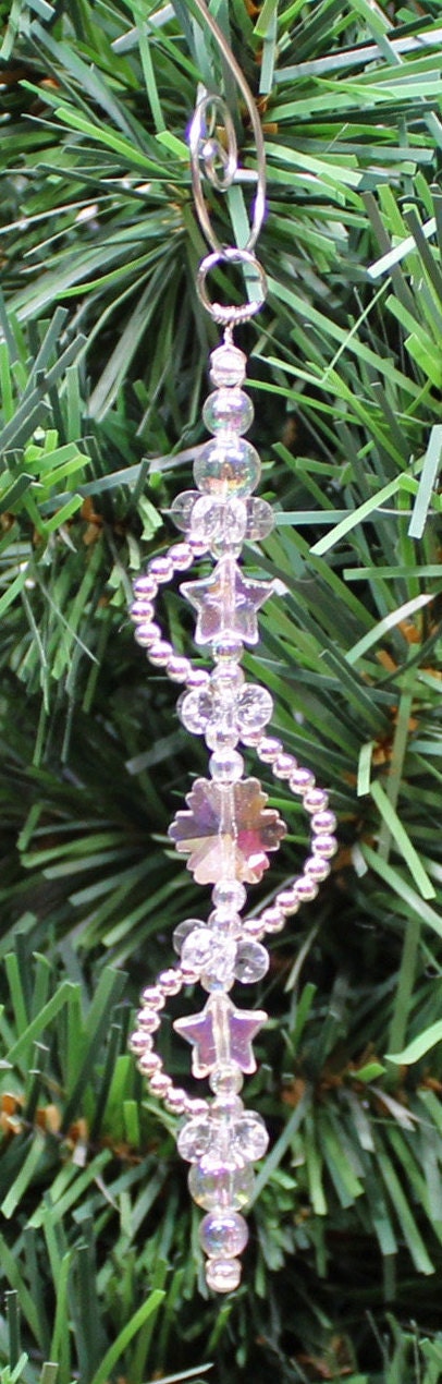 Crystal Snowflake With Stars Icicle Ornament - Etsy