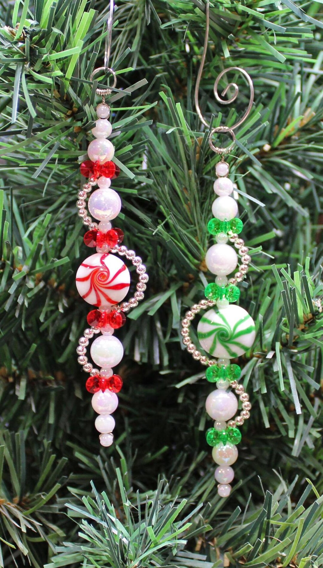 Peppermint Candy Icicle Ornament - Etsy