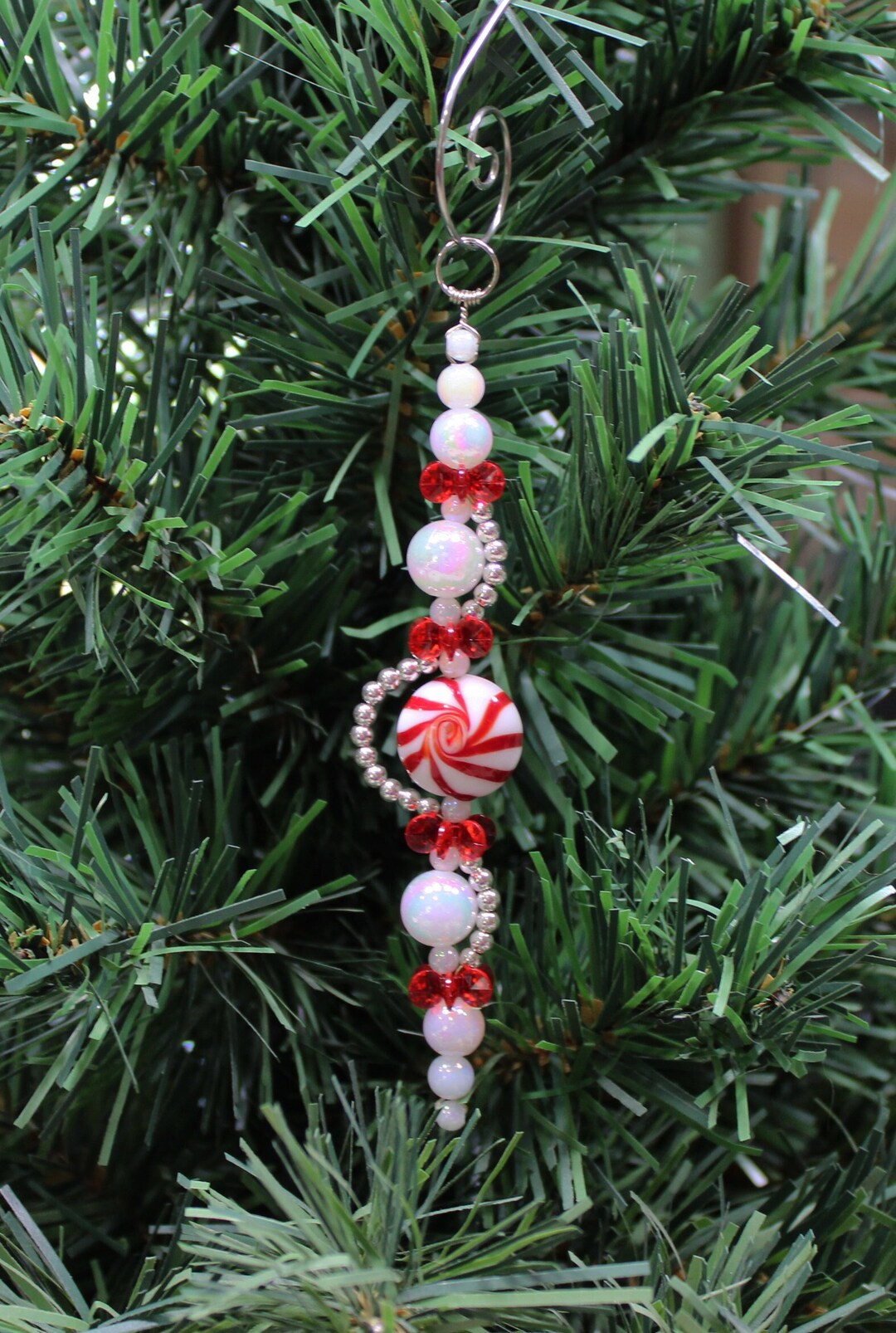 Peppermint Candy Icicle Ornament - Etsy