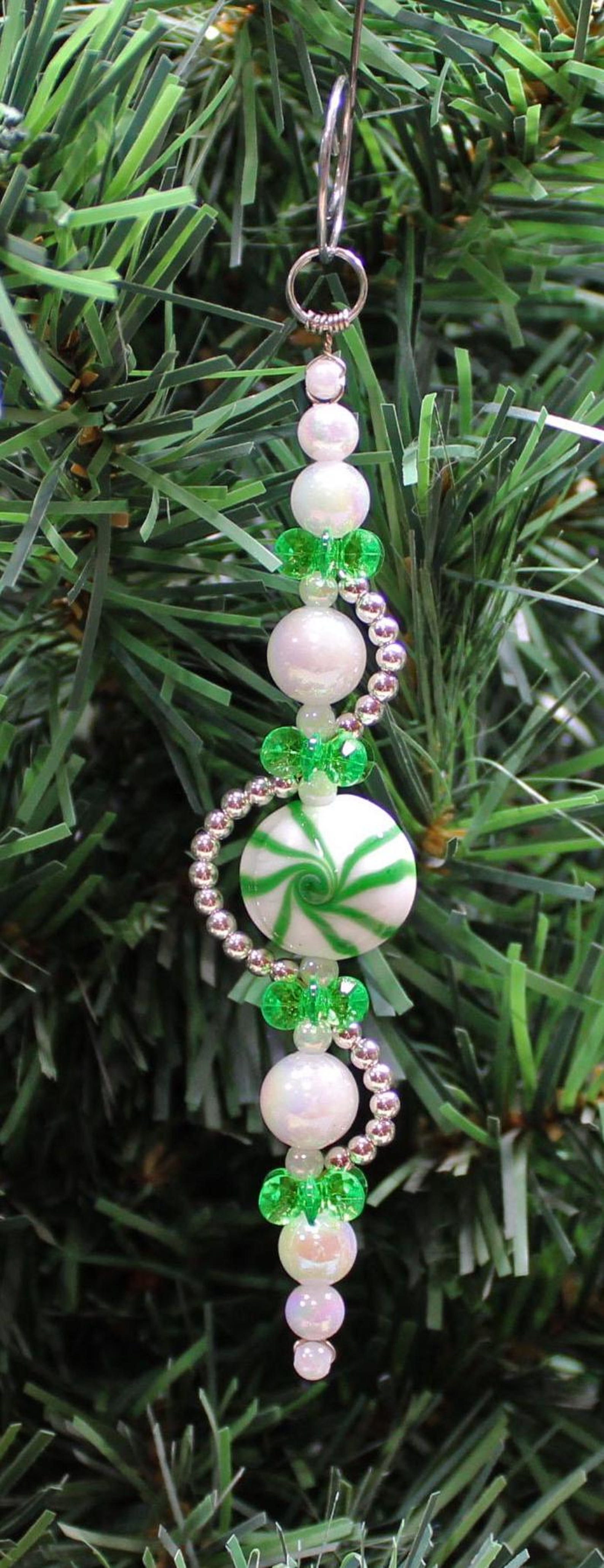 Peppermint Candy Icicle Ornament - Etsy