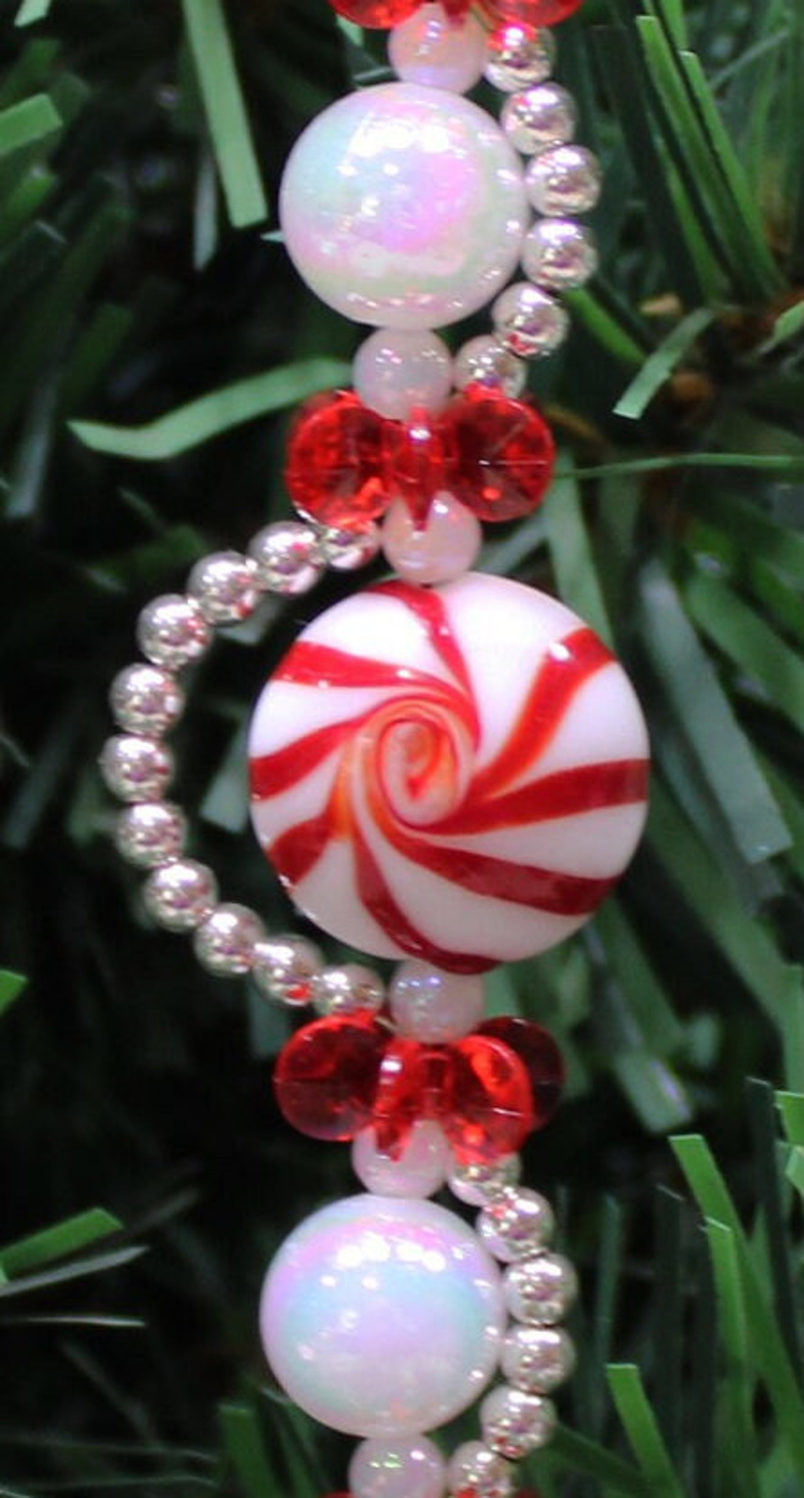 Peppermint Candy Icicle Ornament - Etsy