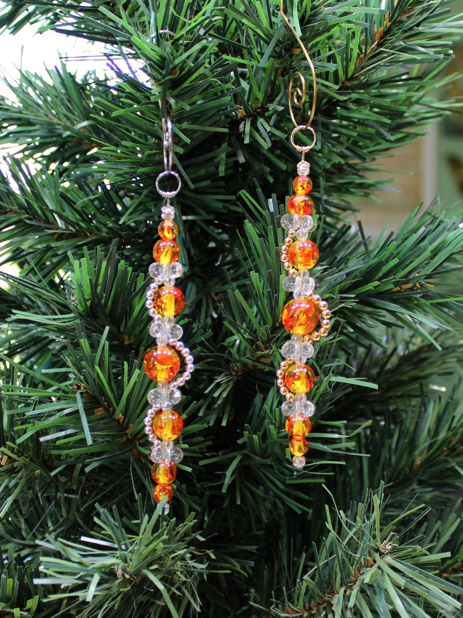 Icicles W/ Imitation Amber Resin Beads - Etsy