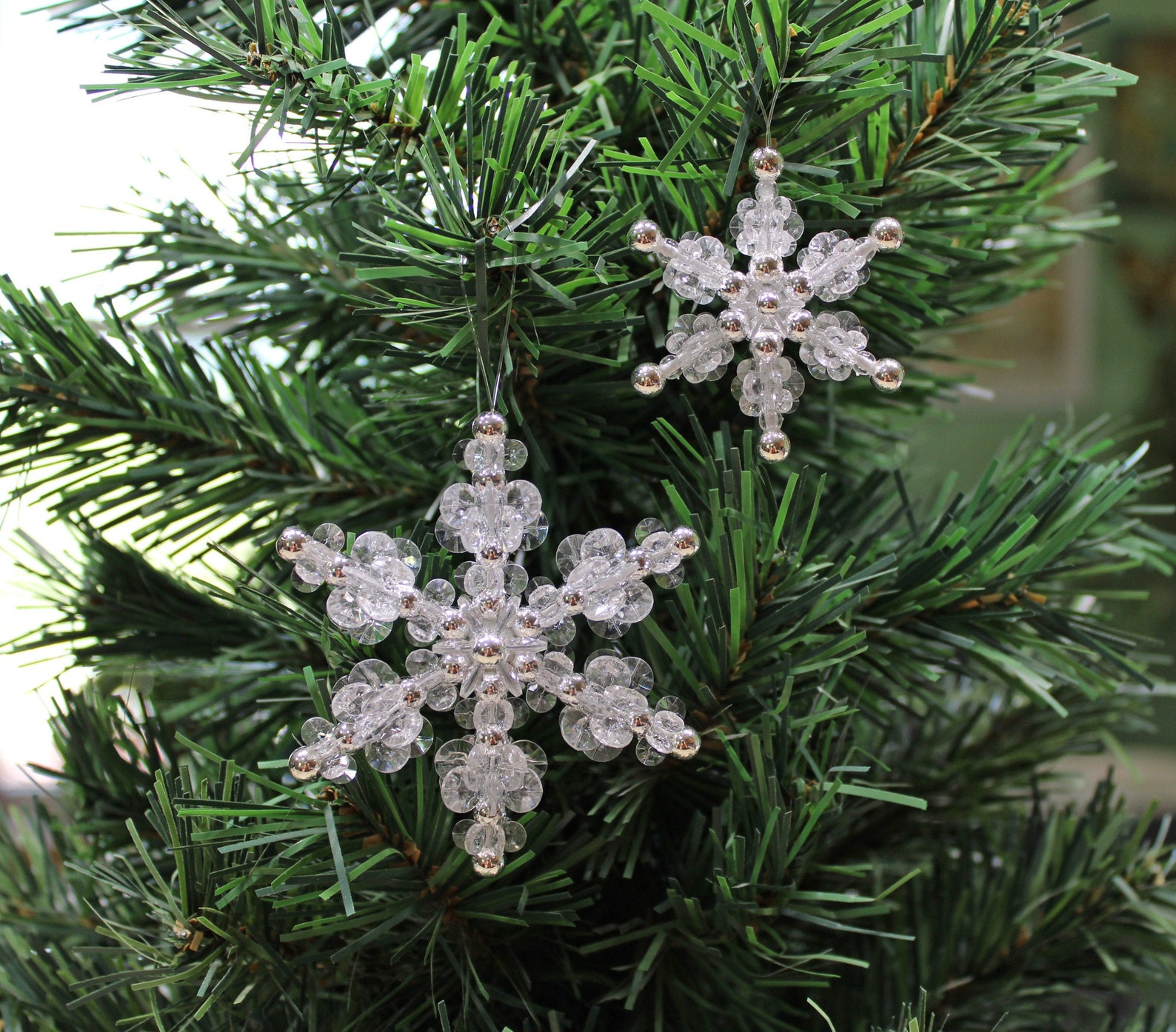 Snowflakes Crystal W/ Silver or Gold Accents 3 Sizes - Etsy