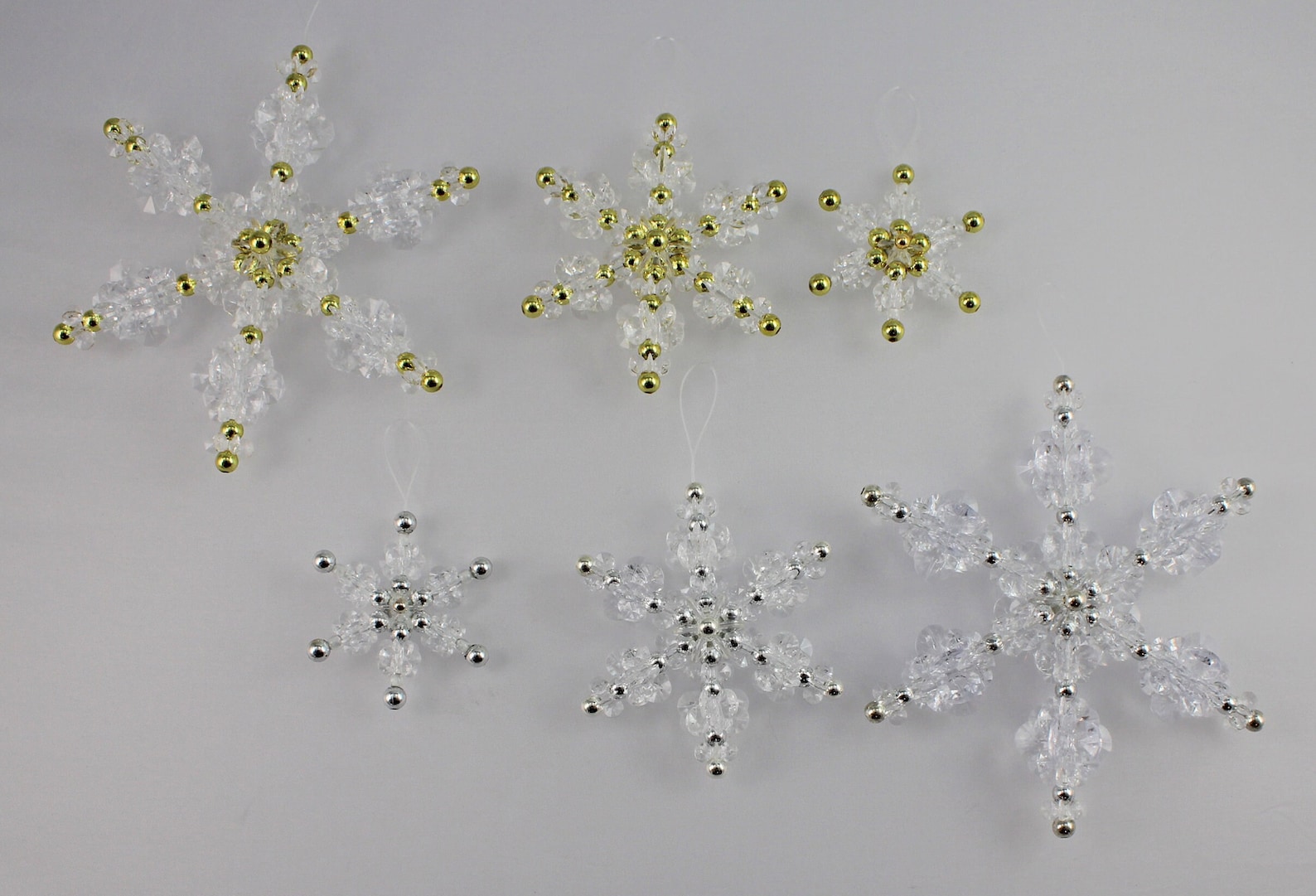 Snowflakes Crystal W/ Silver or Gold Accents 3 Sizes - Etsy