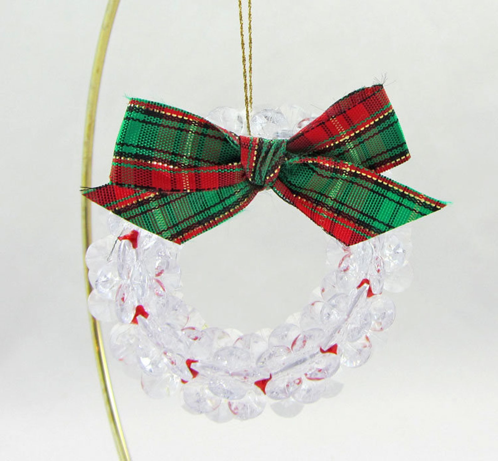 Crystal Wreath Beaded Christmas Ornament | Etsy