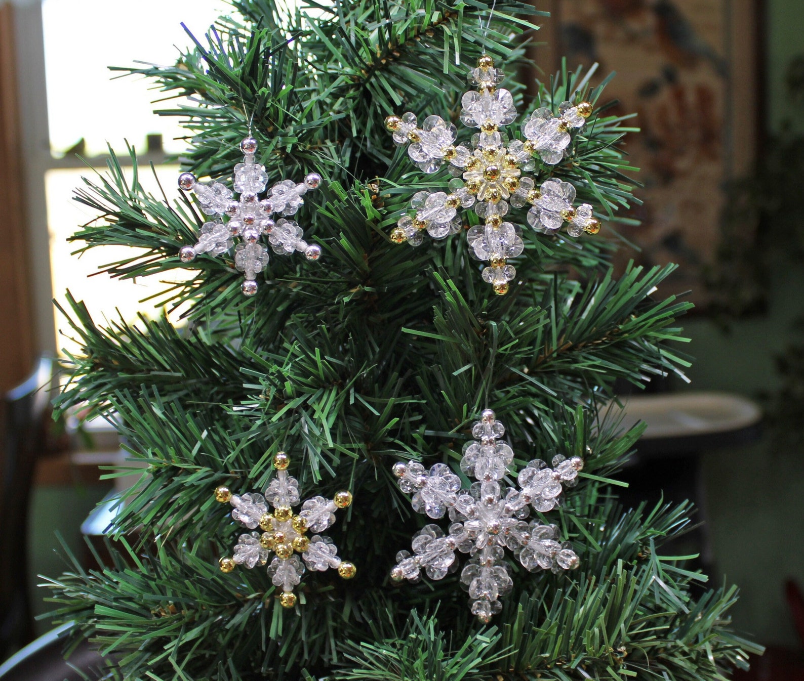 Snowflakes Crystal W/ Silver or Gold Accents 3 Sizes - Etsy