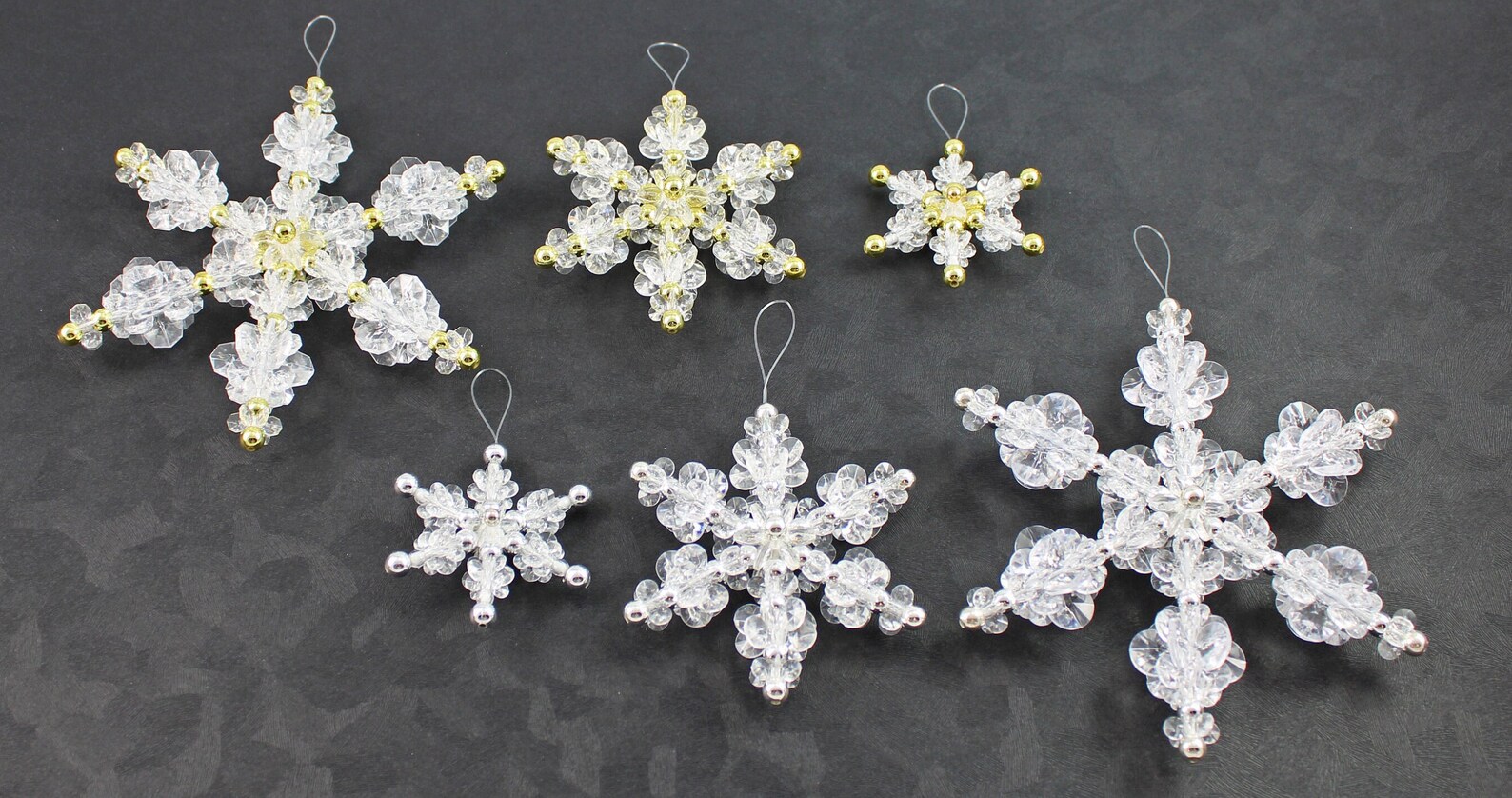 Snowflakes Crystal W/ Silver or Gold Accents 3 Sizes - Etsy