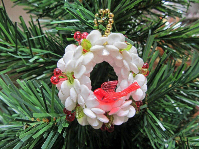 Cherry Wreath Beaded Christmas Ornament - Etsy