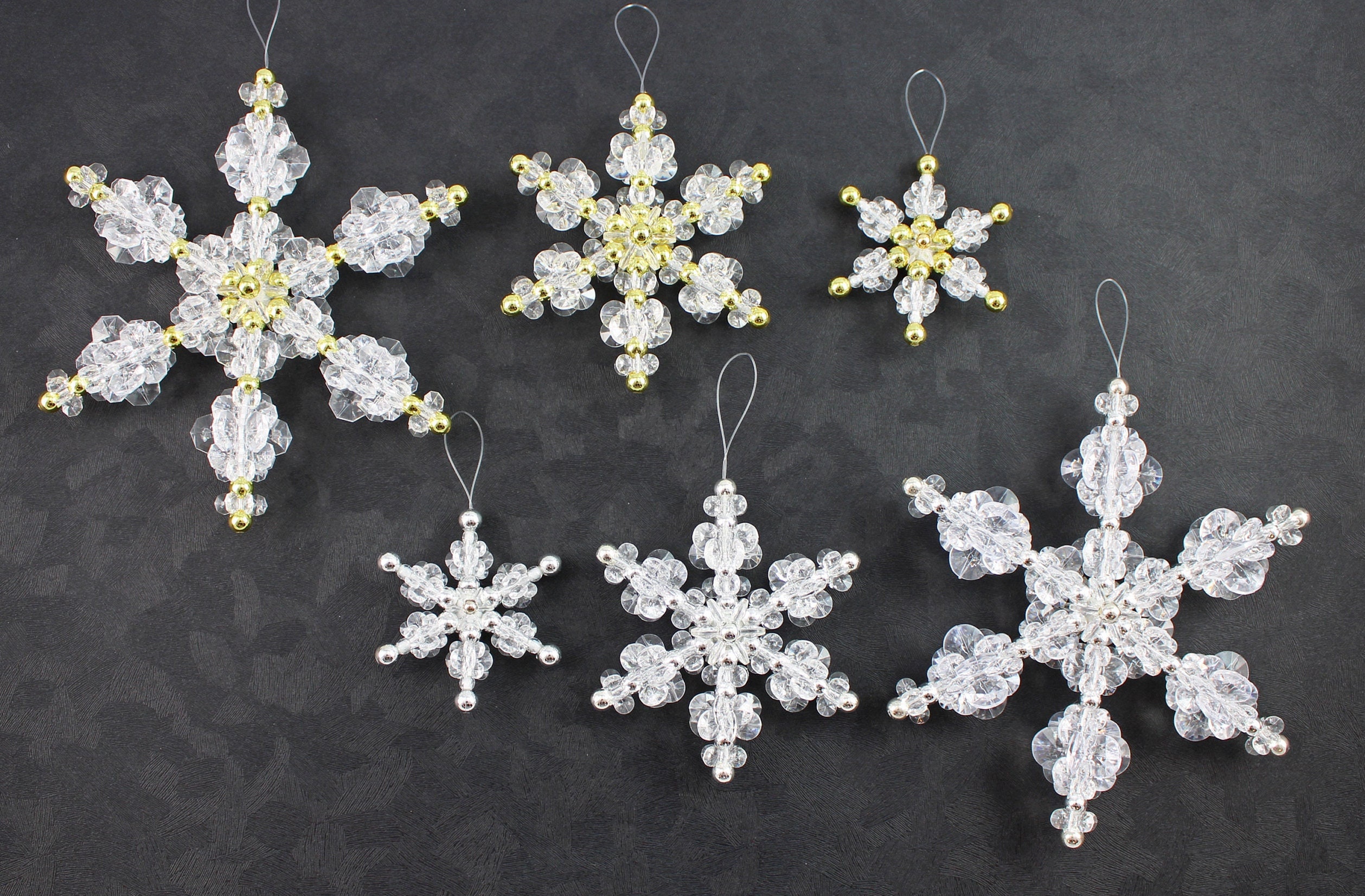 Snowflakes Crystal W/ Silver or Gold Accents 3 Sizes - Etsy