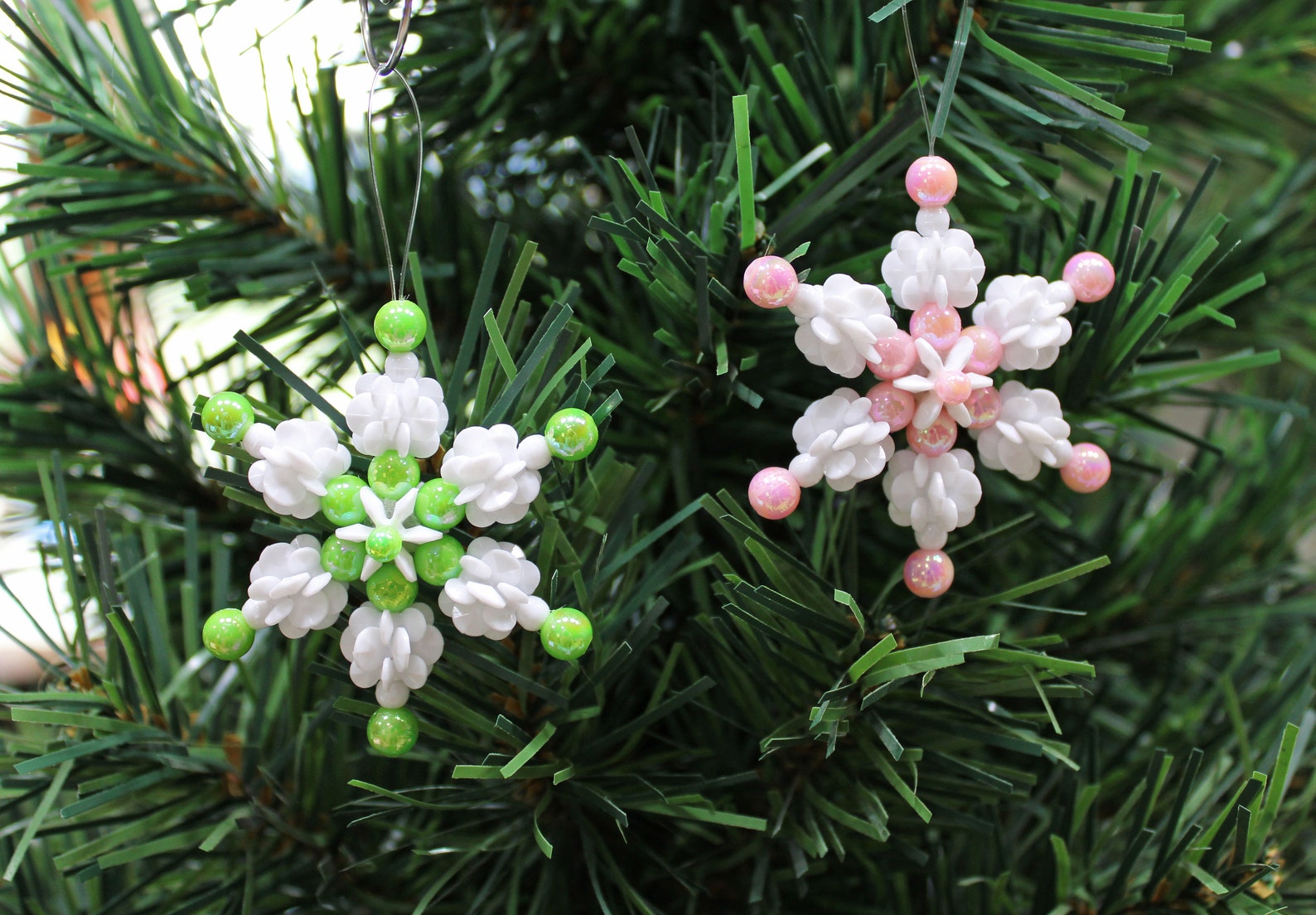 Pearl Snowflakes Small - Etsy