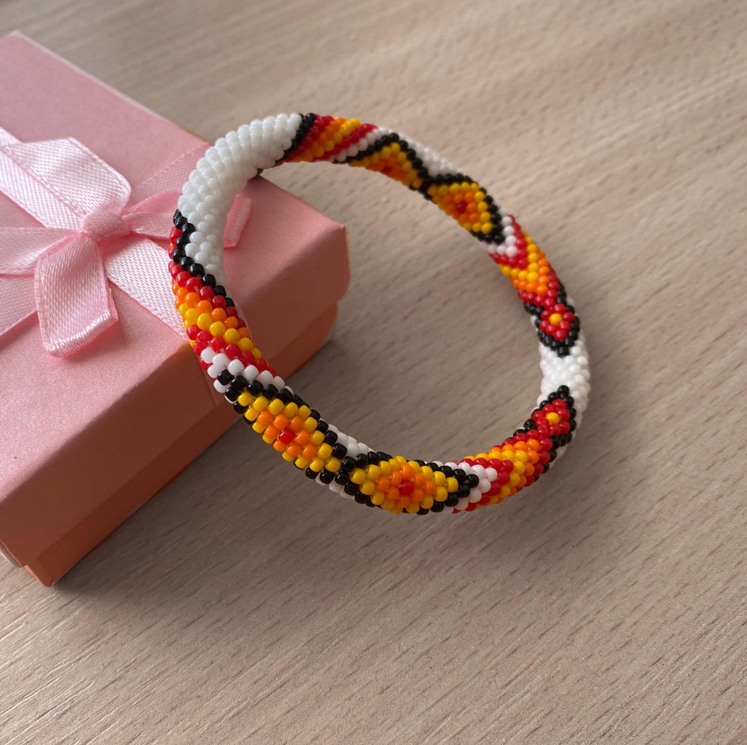 Native American Inspired Bracelet Without Clasp - Stretch Beaded ...