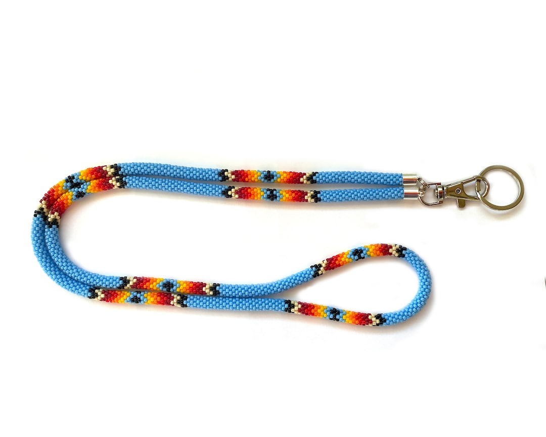 Ethnic Style Lanyard Native American Inspired Beaded Lanyard ID Card ...