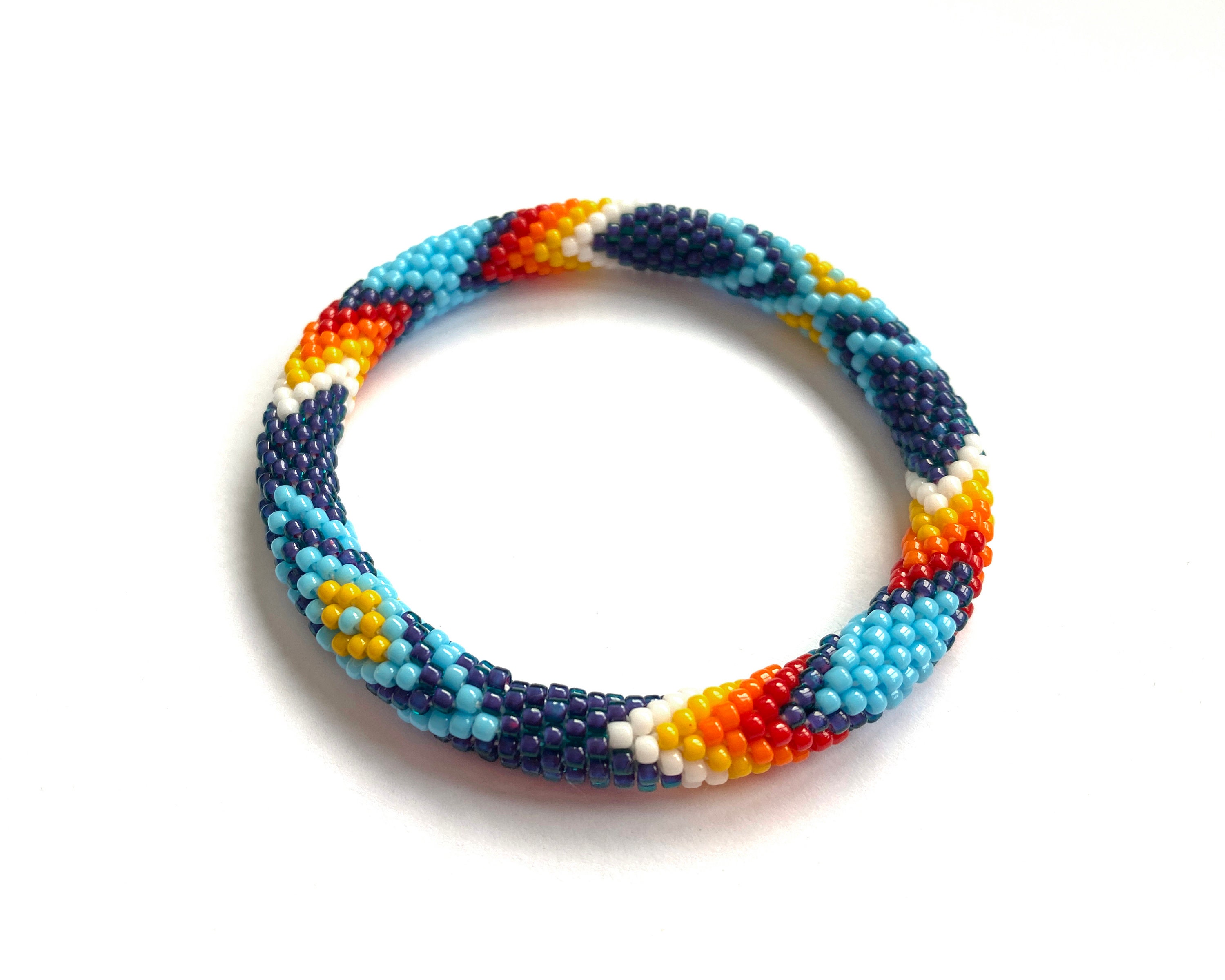 Native American Inspired Bracelet With No Clasp - Stretch Beaded ...