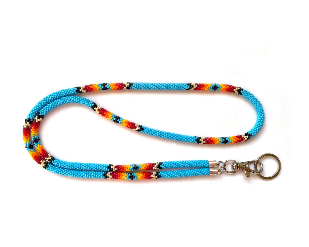 Ethnic Style Lanyard Native American Inspired Beaded Lanyard - Etsy