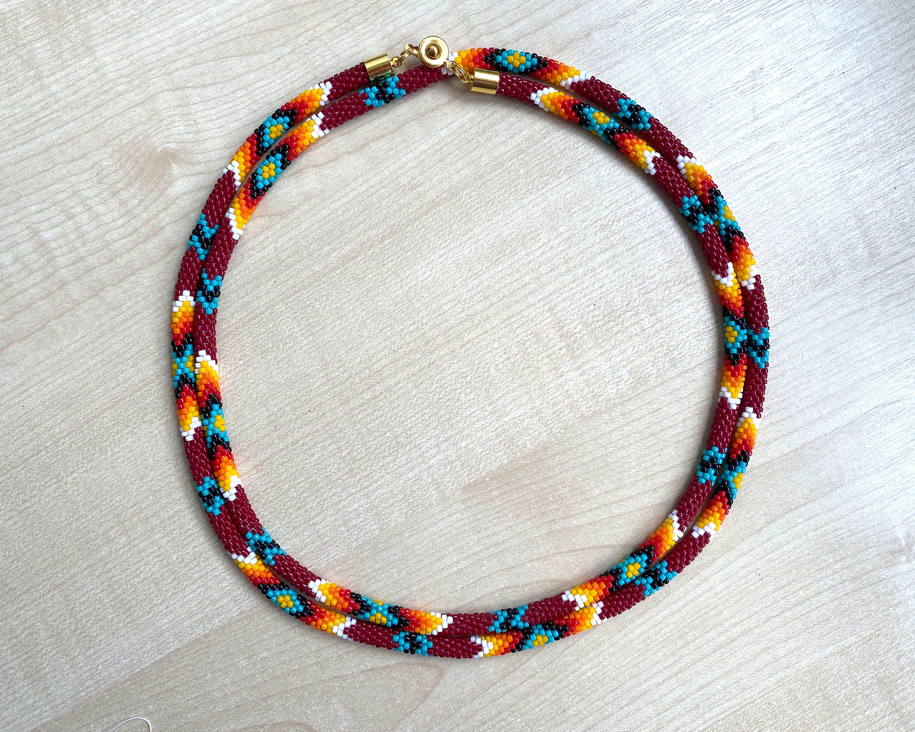 Native American Inspired Necklace Ethnic Style Layered Beaded Necklace ...