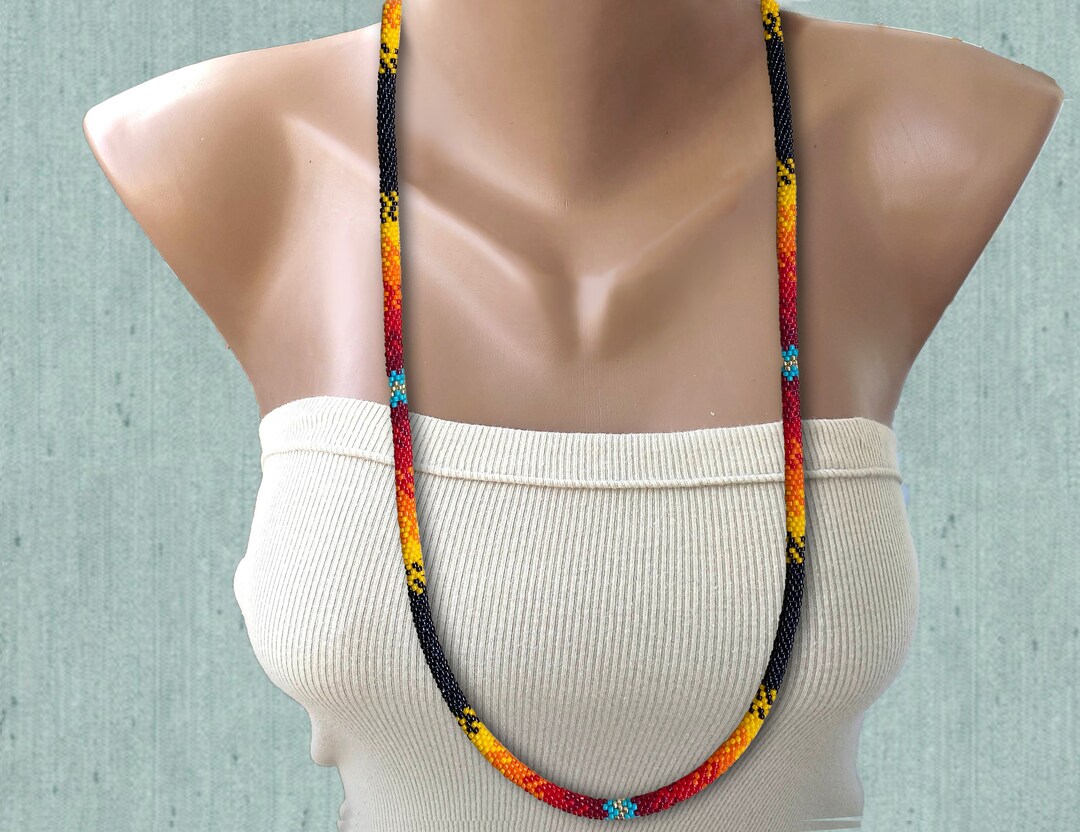 Native Style Beaded Necklace Ethnic Necklace American Traditional ...