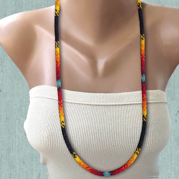 Beaded Rope Necklace - Etsy