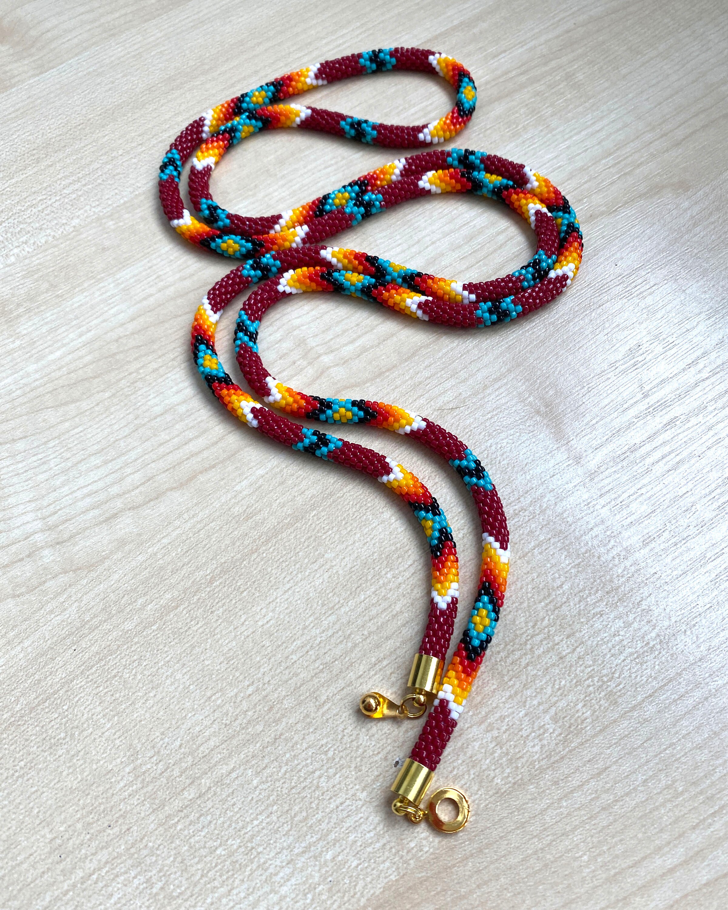 Native American Inspired Necklace Ethnic Style Layered Beaded Necklace ...