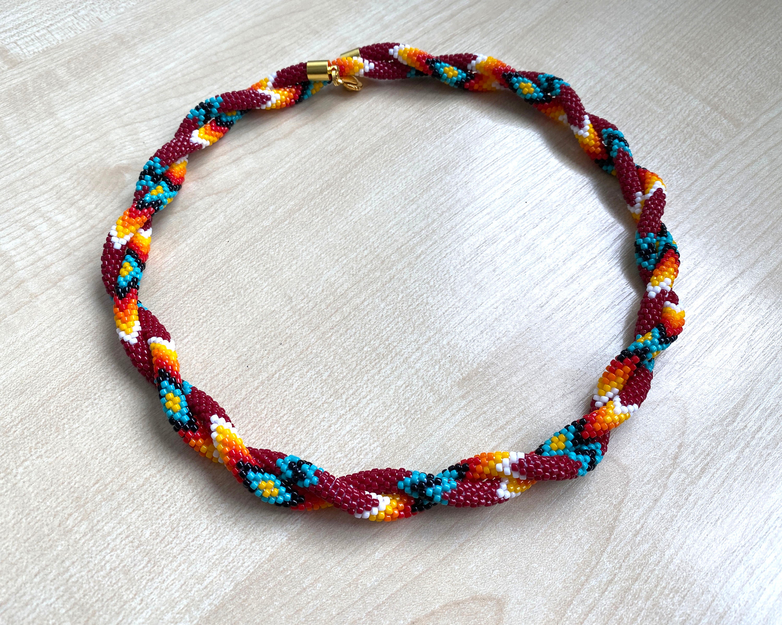 Native American Inspired Necklace Ethnic Style Layered Beaded Necklace ...