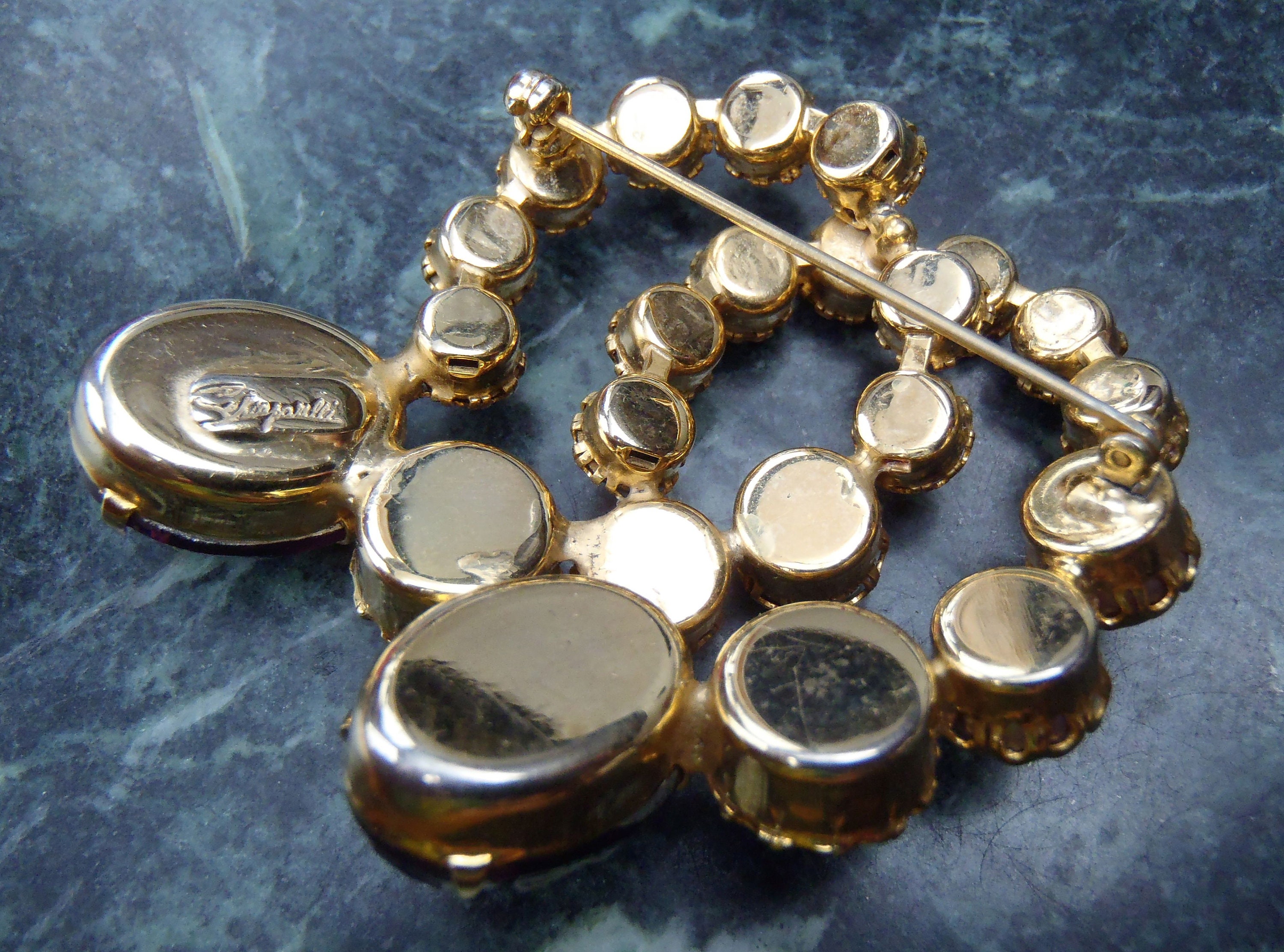 Elegant Elsa Schiaparelli Brooch With Faux Pearl Amythest - Etsy