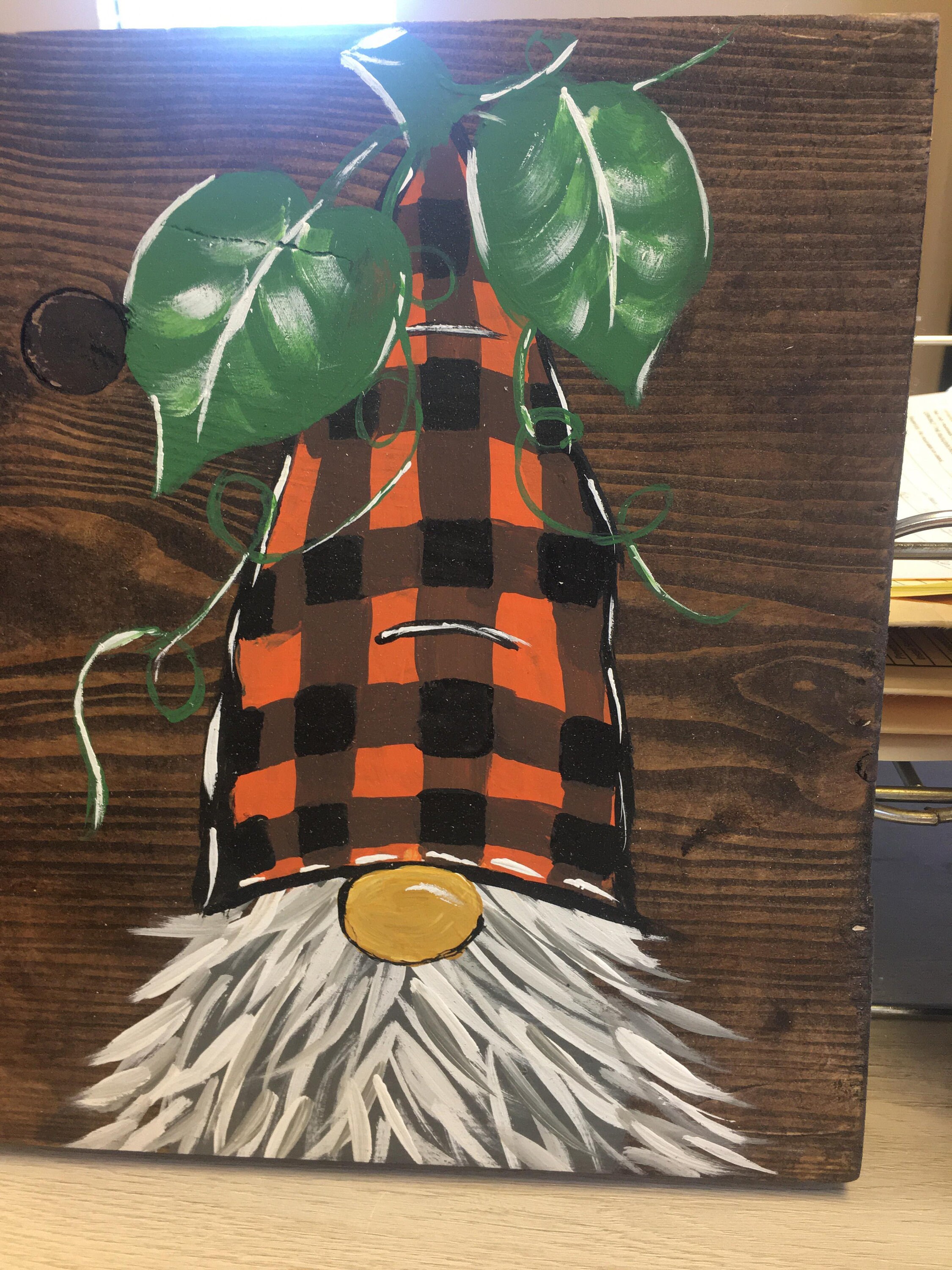 Painted Fall Gnome Plaque Fall Gnome Painted Gnome - Etsy