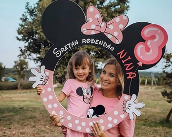Personalized Minnie Mouse Photo Booth Frame | Minnie Mouse Selfie Frame ...